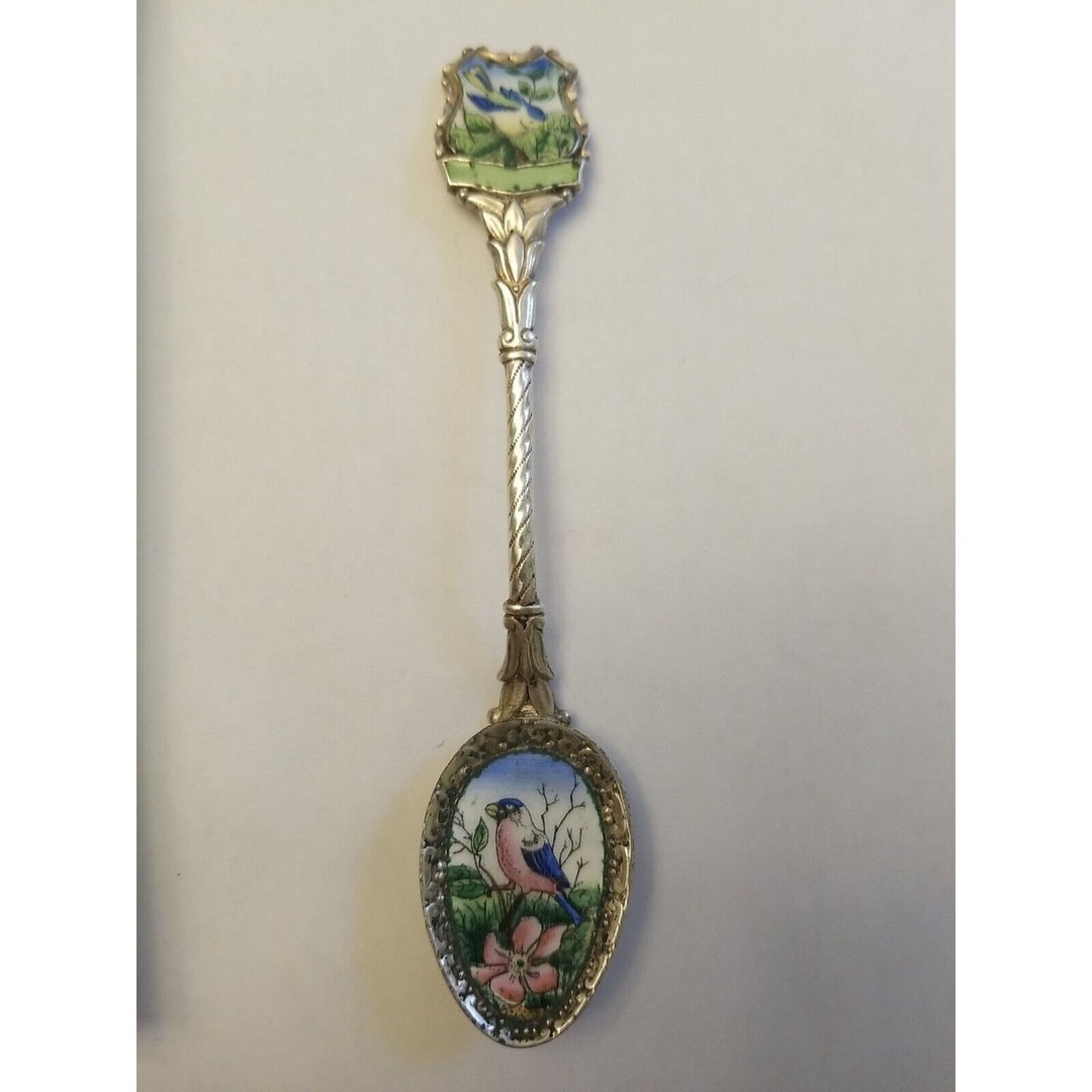 Vintage Spoon Klepa Arts Czechoslovakia Silver ENAMEL BIRD - Etsy