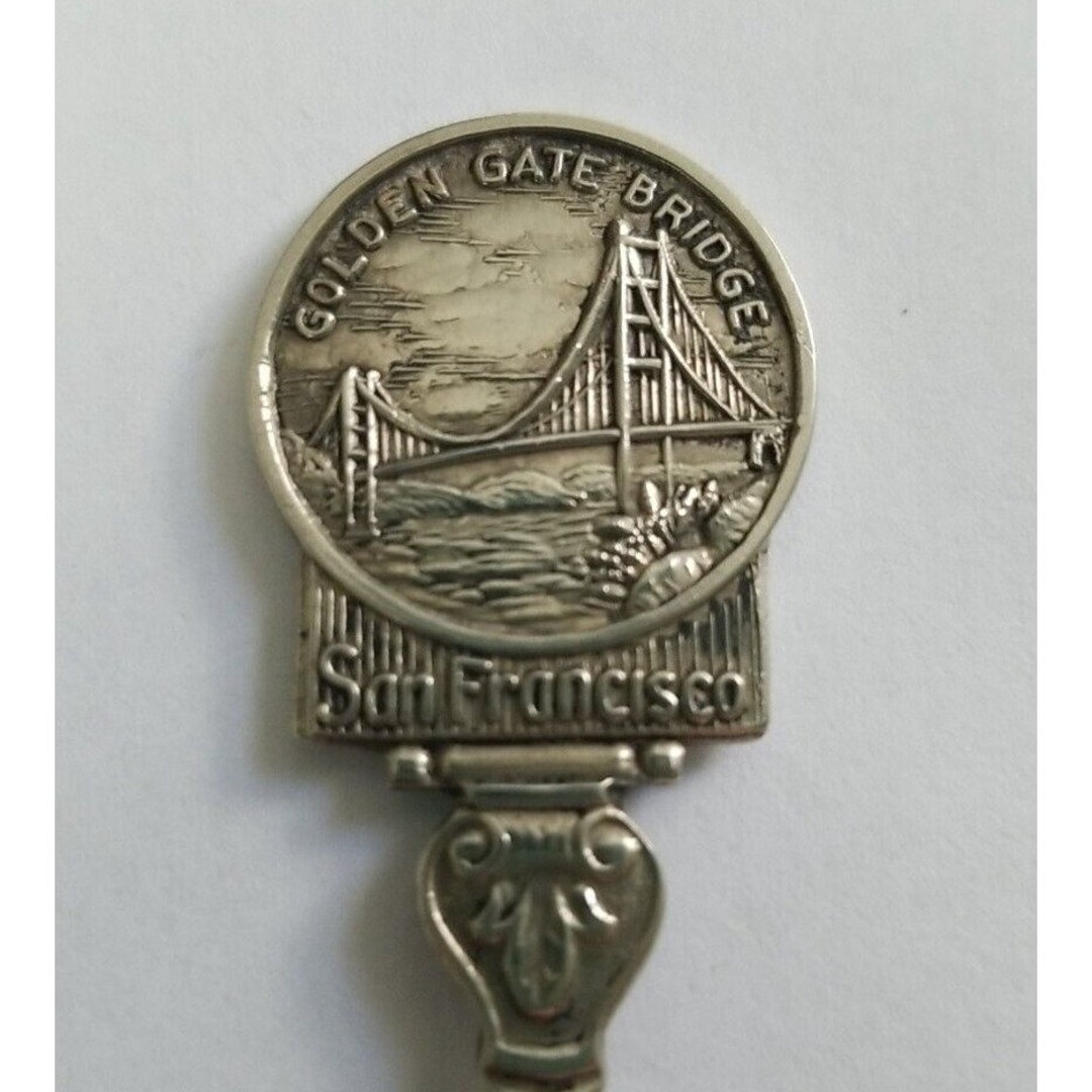 Silverplated Spoon Souvenir, Golden Gate Bridge San Francisco Alpaca ...
