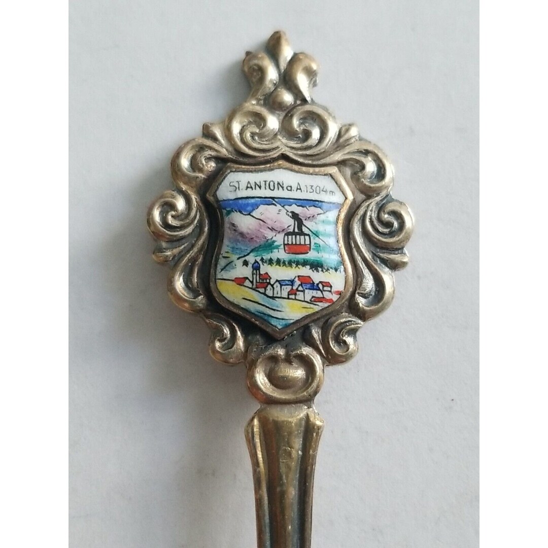 Vintage St. Anton Austria Enameled Spoon Silverplated Souvenir ...