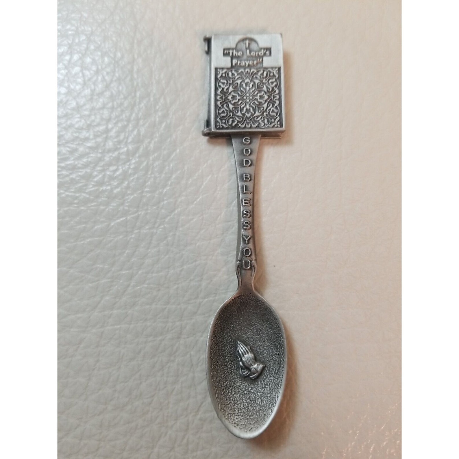 Gish Pewter Souvenir Spoon "the Lord's Prayer" God Bless You, Book ...