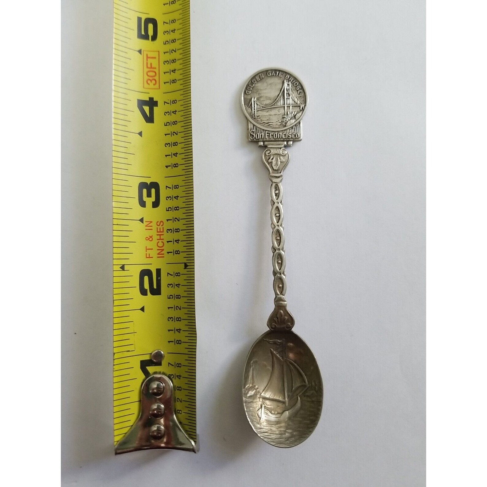 Silverplated Spoon Souvenir, Golden Gate Bridge San Francisco Alpaca ...