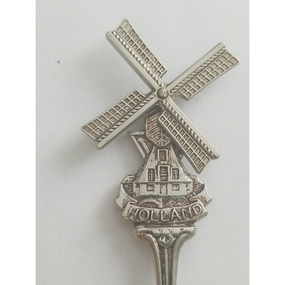Holland Silverplated Embossed Souvenir Spoon, Windmill, Vintage ...