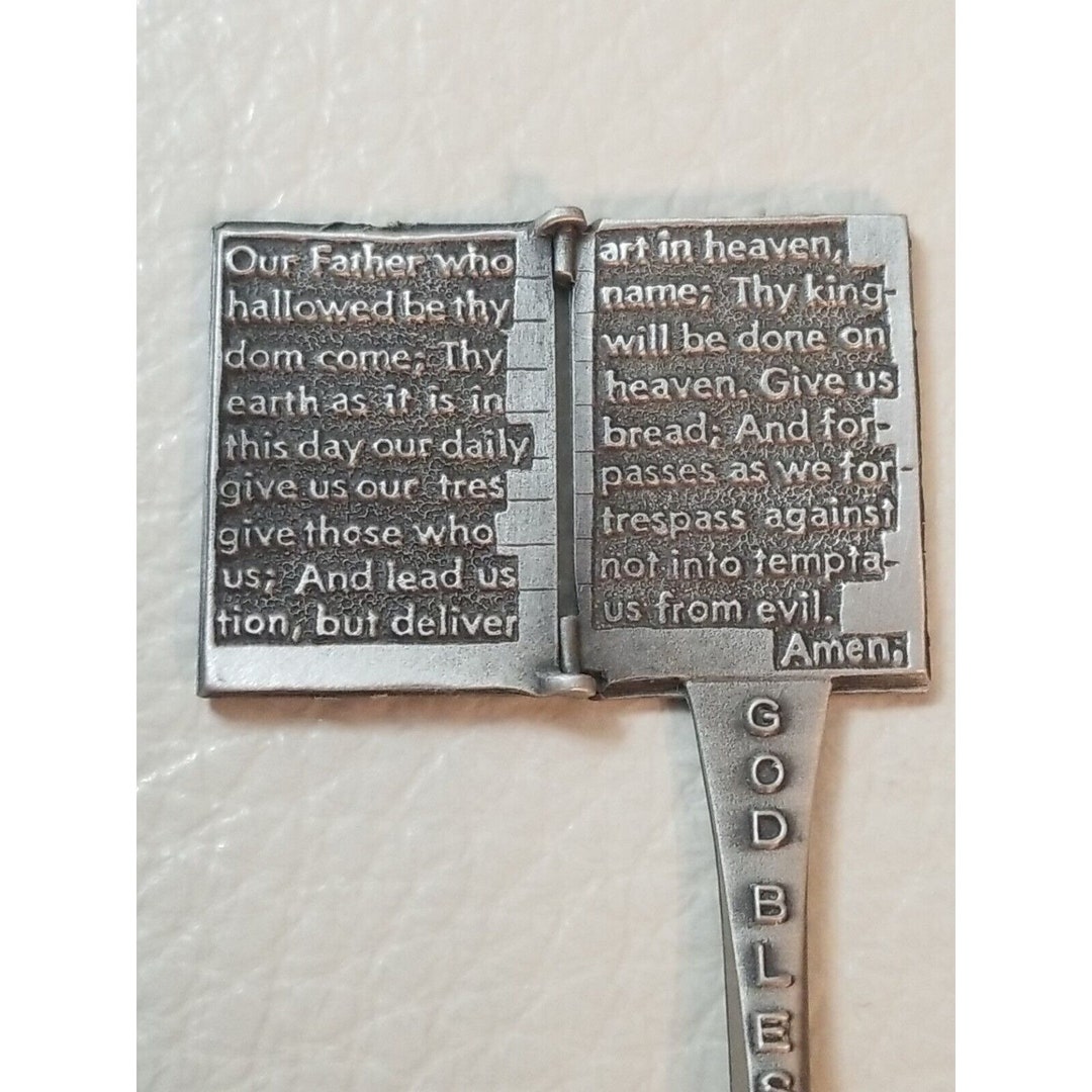 Gish Pewter Souvenir Spoon "the Lord's Prayer" God Bless You, Book ...