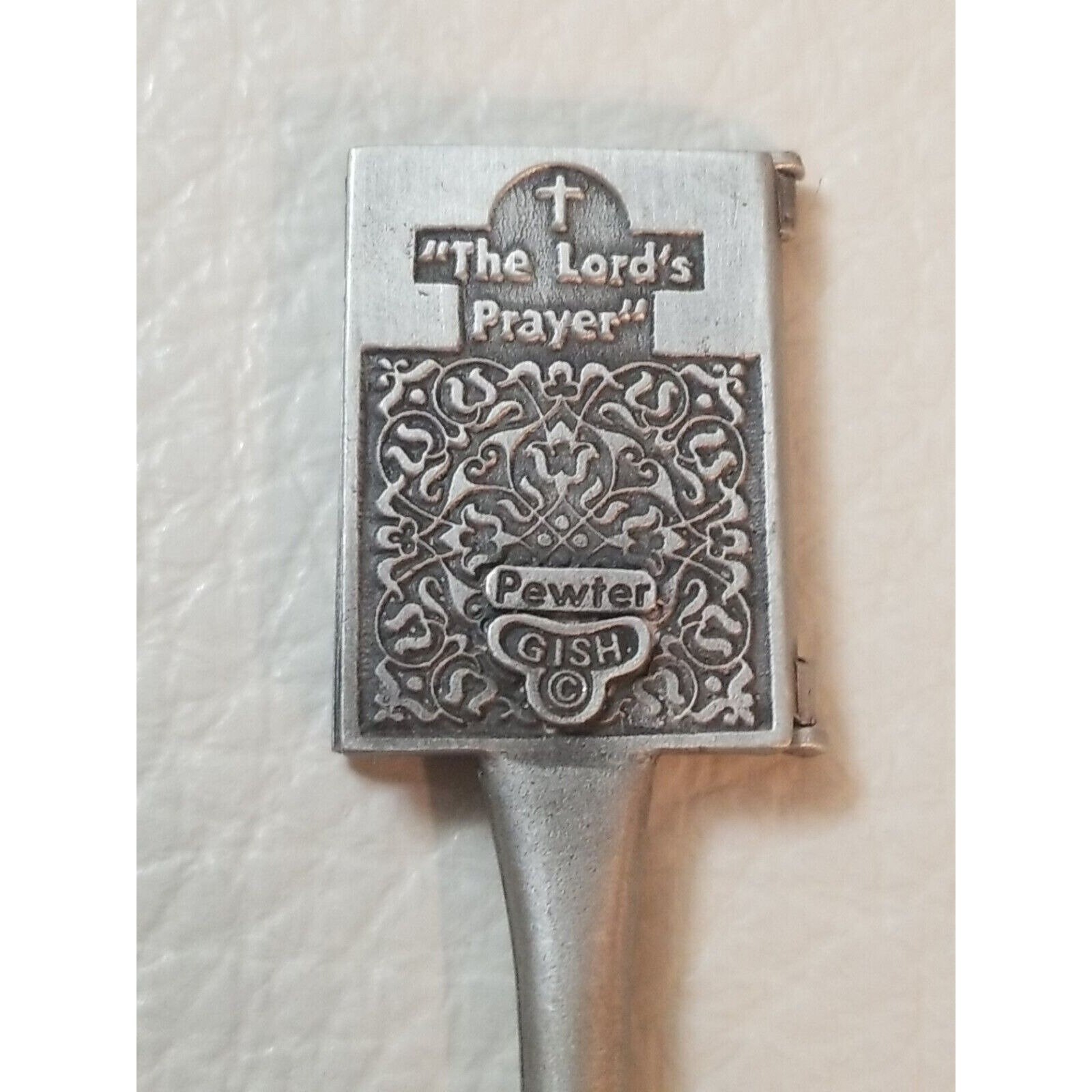 Gish Pewter Souvenir Spoon "the Lord's Prayer" God Bless You, Book ...