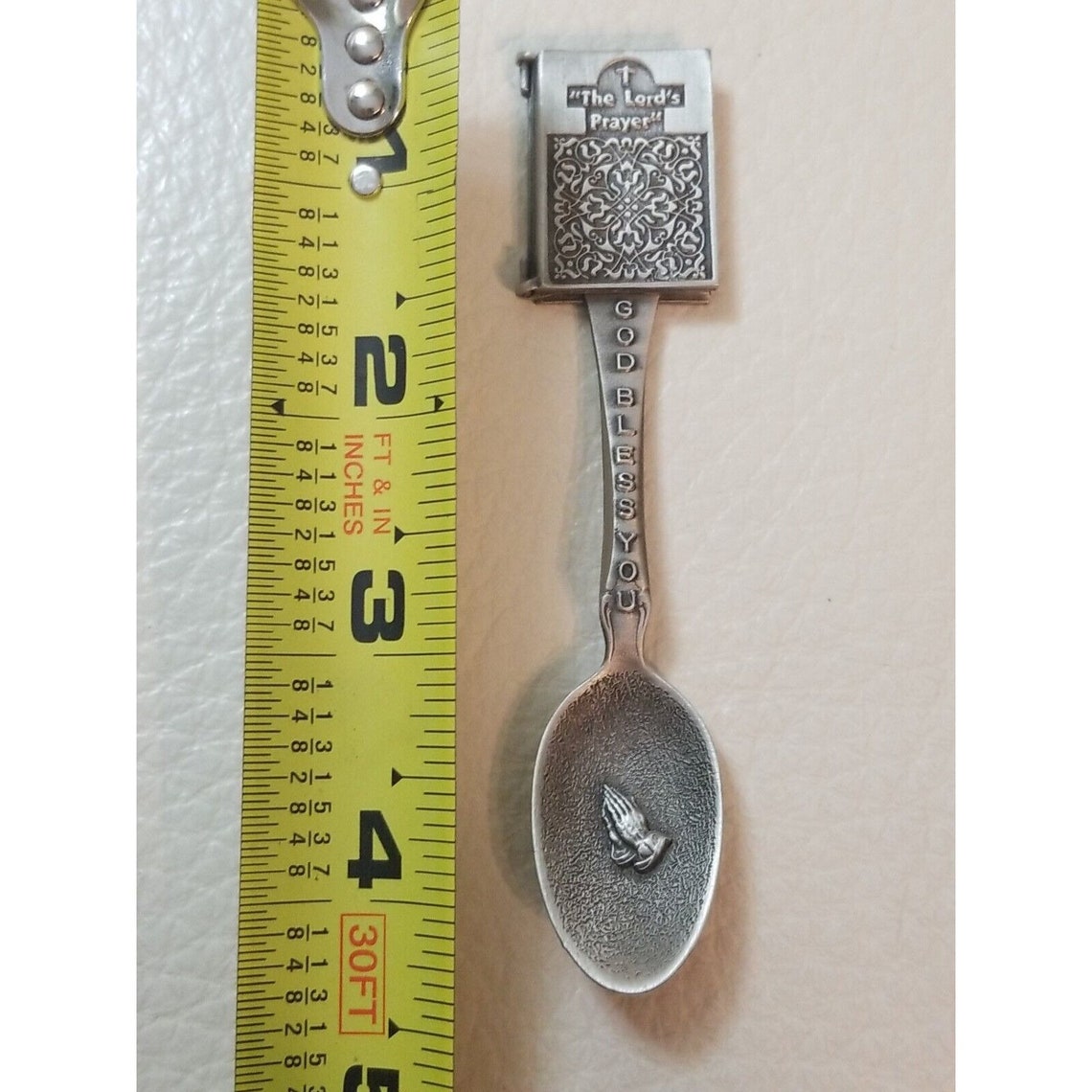 Gish Pewter Souvenir Spoon "the Lord's Prayer" God Bless You, Book ...