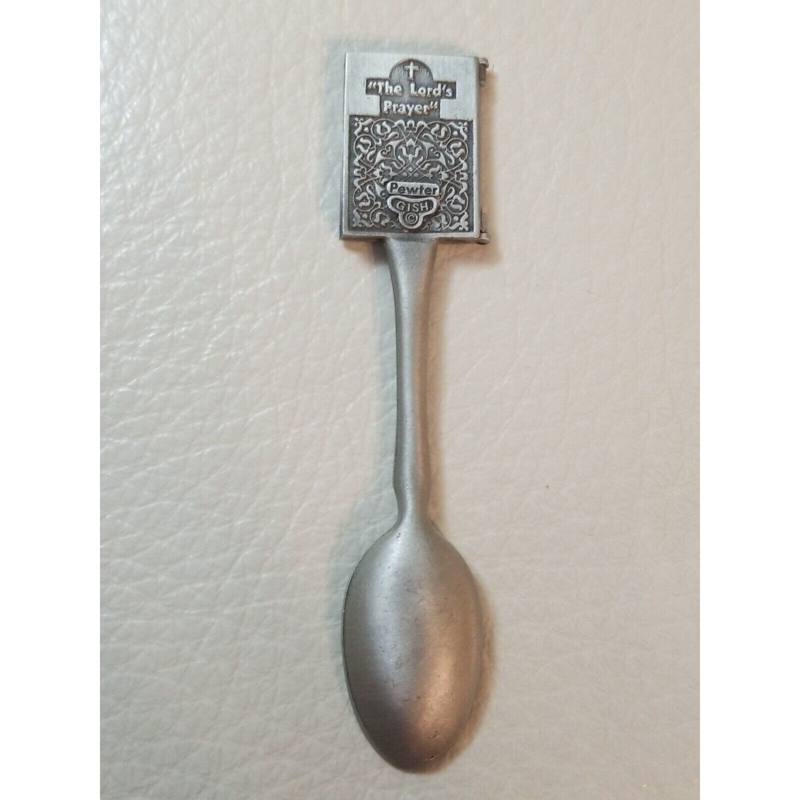 Gish Pewter Souvenir Spoon "the Lord's Prayer" God Bless You, Book ...
