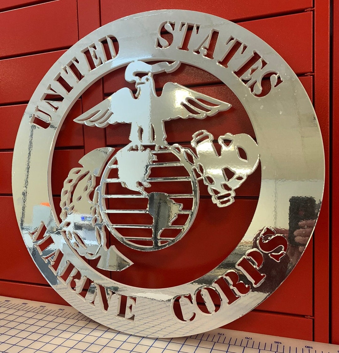 Marine Corp Logo 3D Chrome Finish 3/8" Thick - Etsy