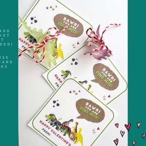 Instant Digital Download, Dinosaur Valentine's Day Card for Kids, Dino ...