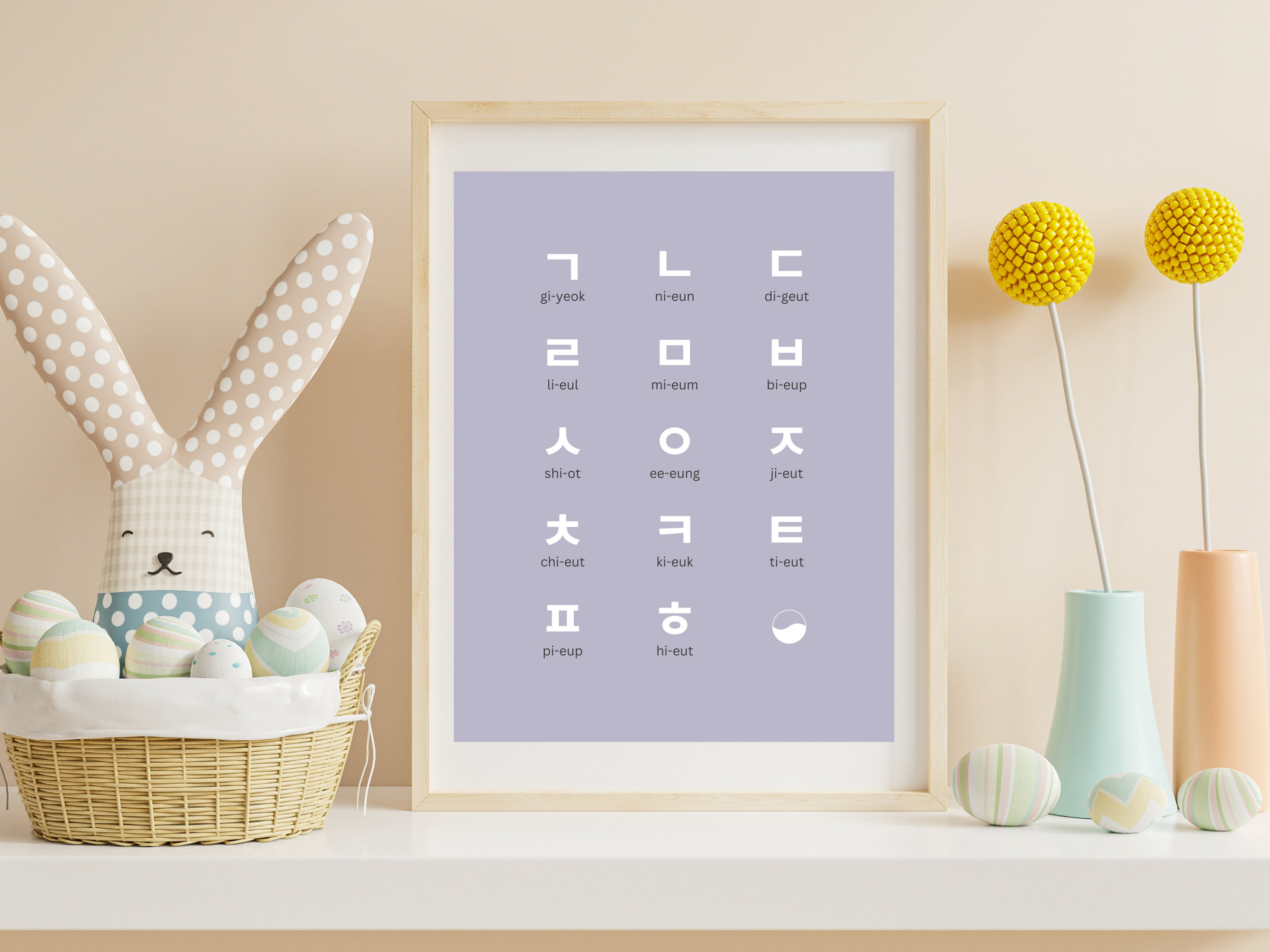 Instant Download Korean Basic Consonants Poster for Beginners | Hangul ...