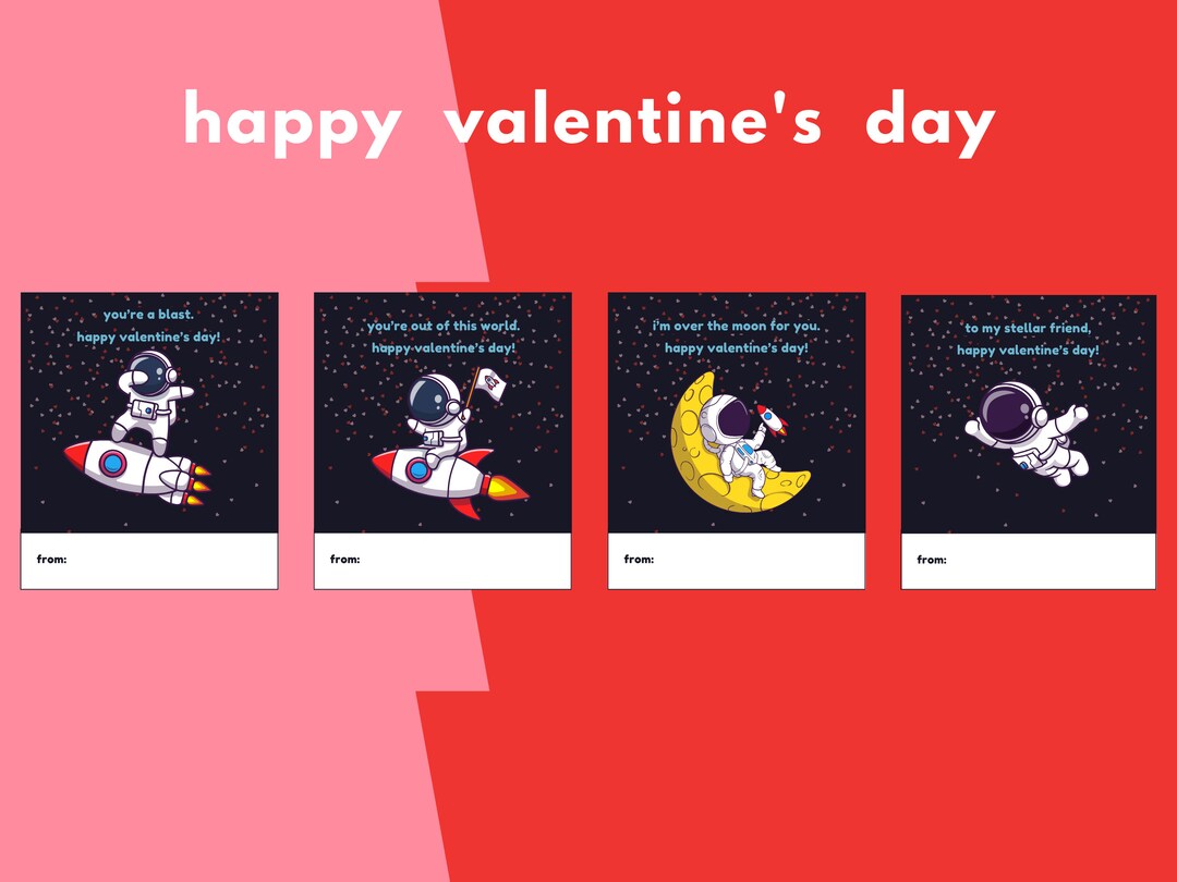Instant Digital Download, Astronaut Valentine Card, Space Valentine's ...