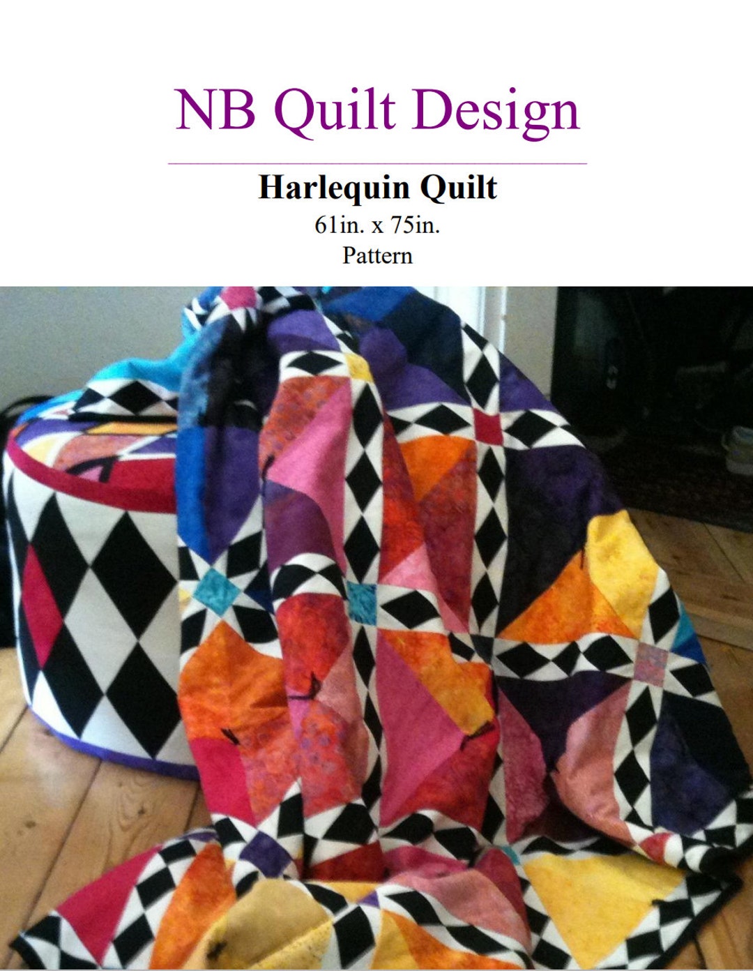 Harlequin Quilt Tied Quilt. PDF Digital Download Quilt - Etsy Denmark