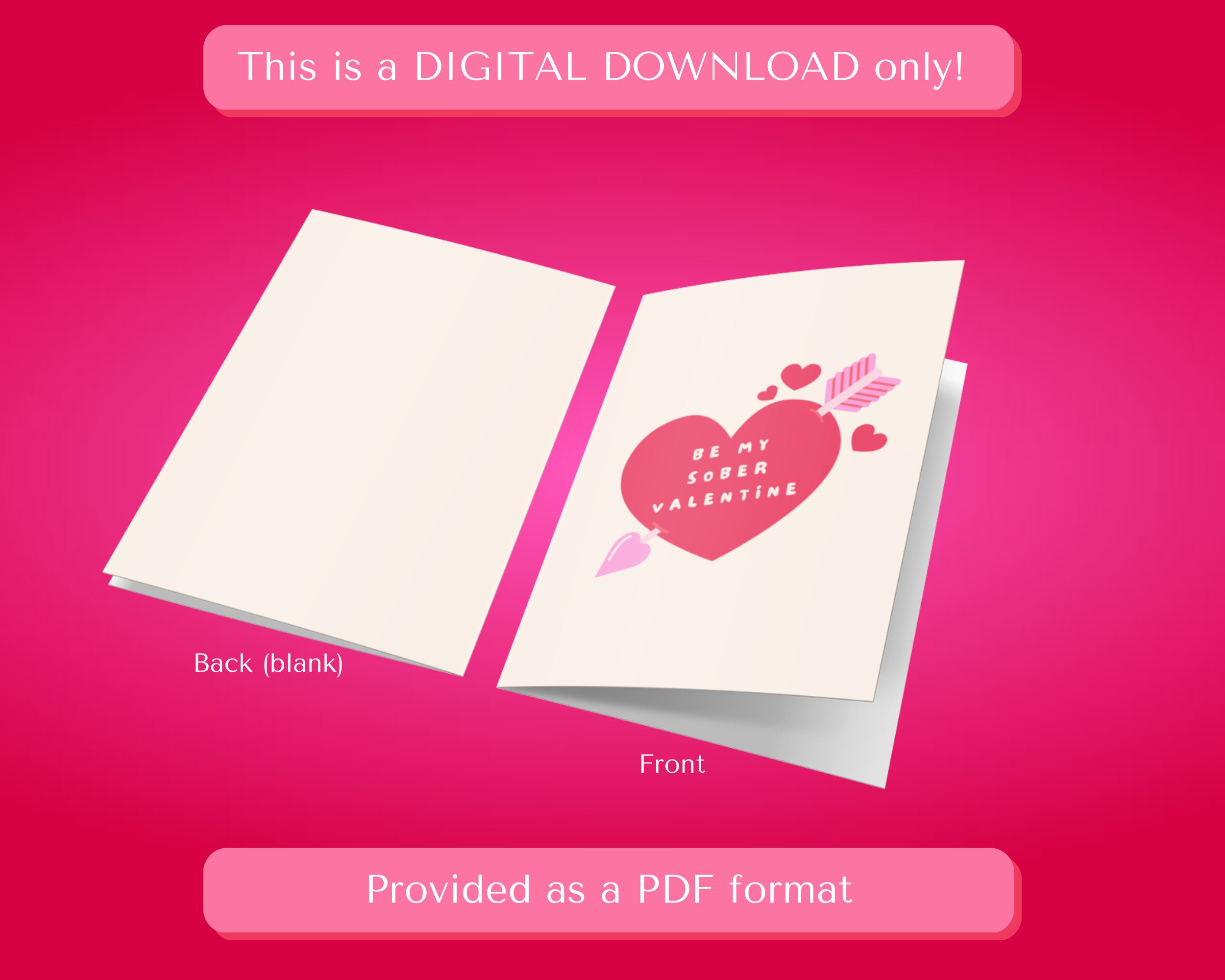 Be My Sober Valentine, Printable Addiction Recovery Card, Alcoholics ...