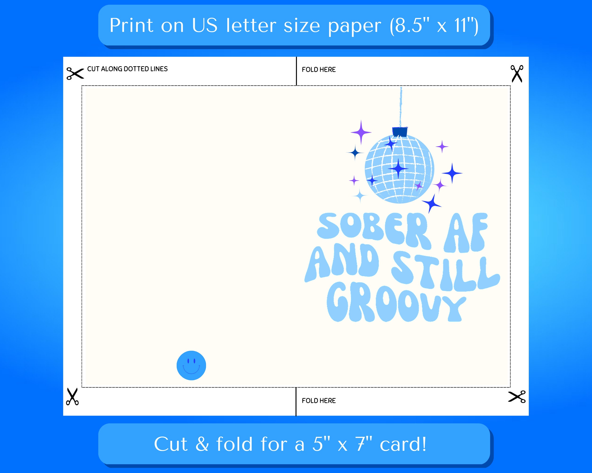 Printable Sober Anniversary Greeting Card, Addiction Recovery Gift ...