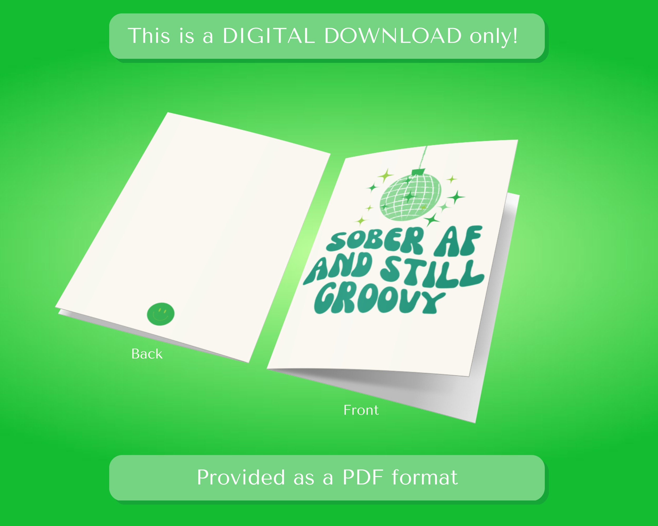 Printable Sober Anniversary Greeting Card, Addiction Recovery Gift ...