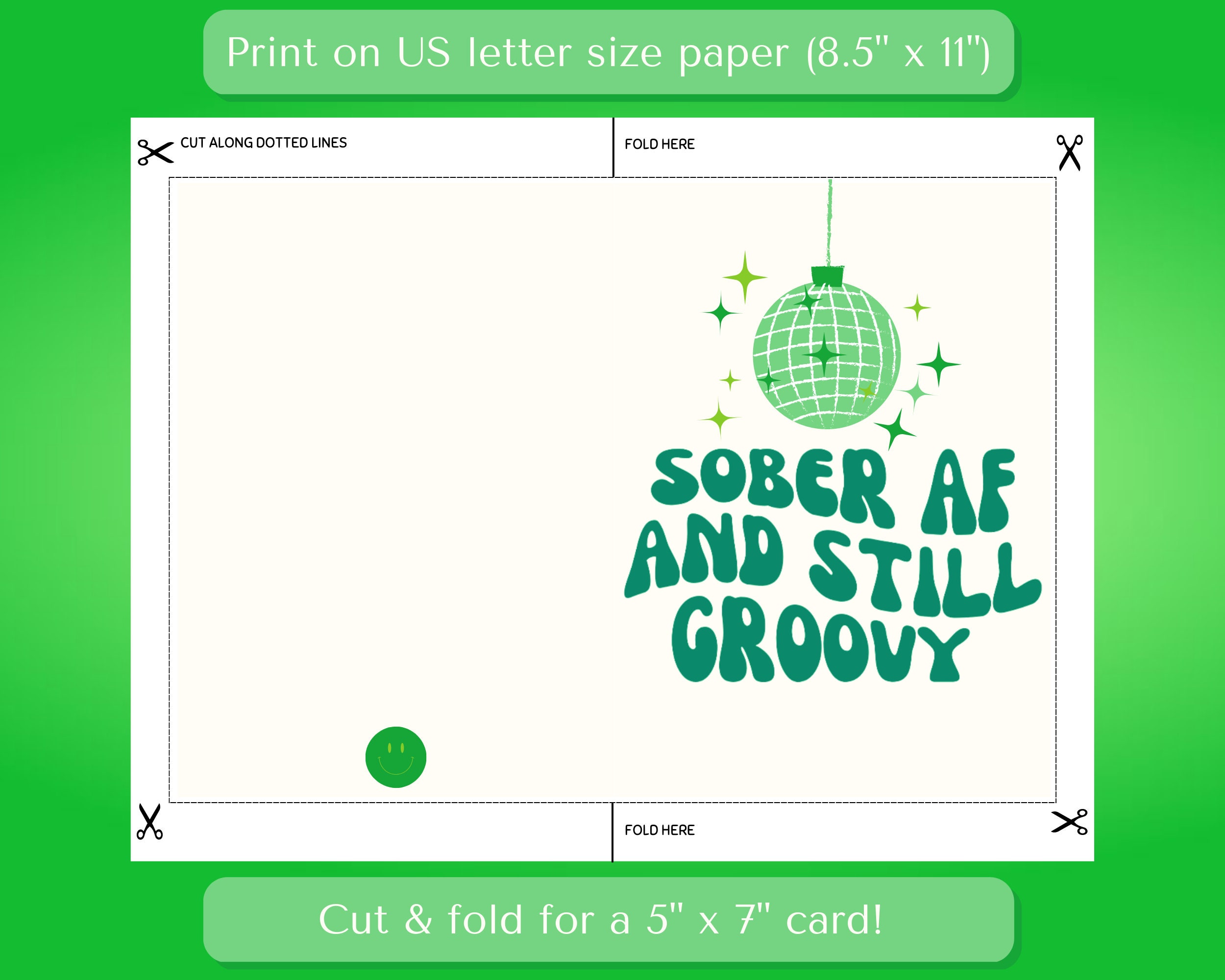 Printable Sober Anniversary Greeting Card, Addiction Recovery Gift ...