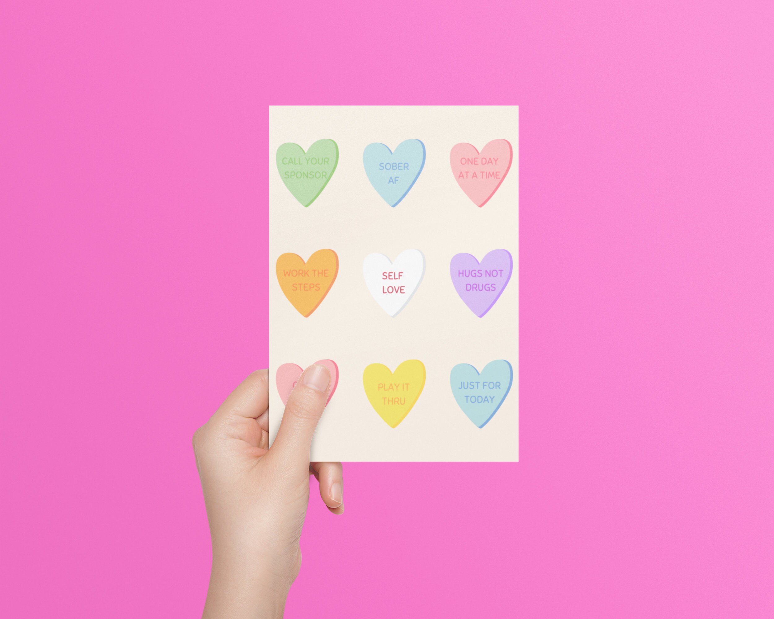 Printable Valentine's Day Sobriety Card, Addiction Recovery ...