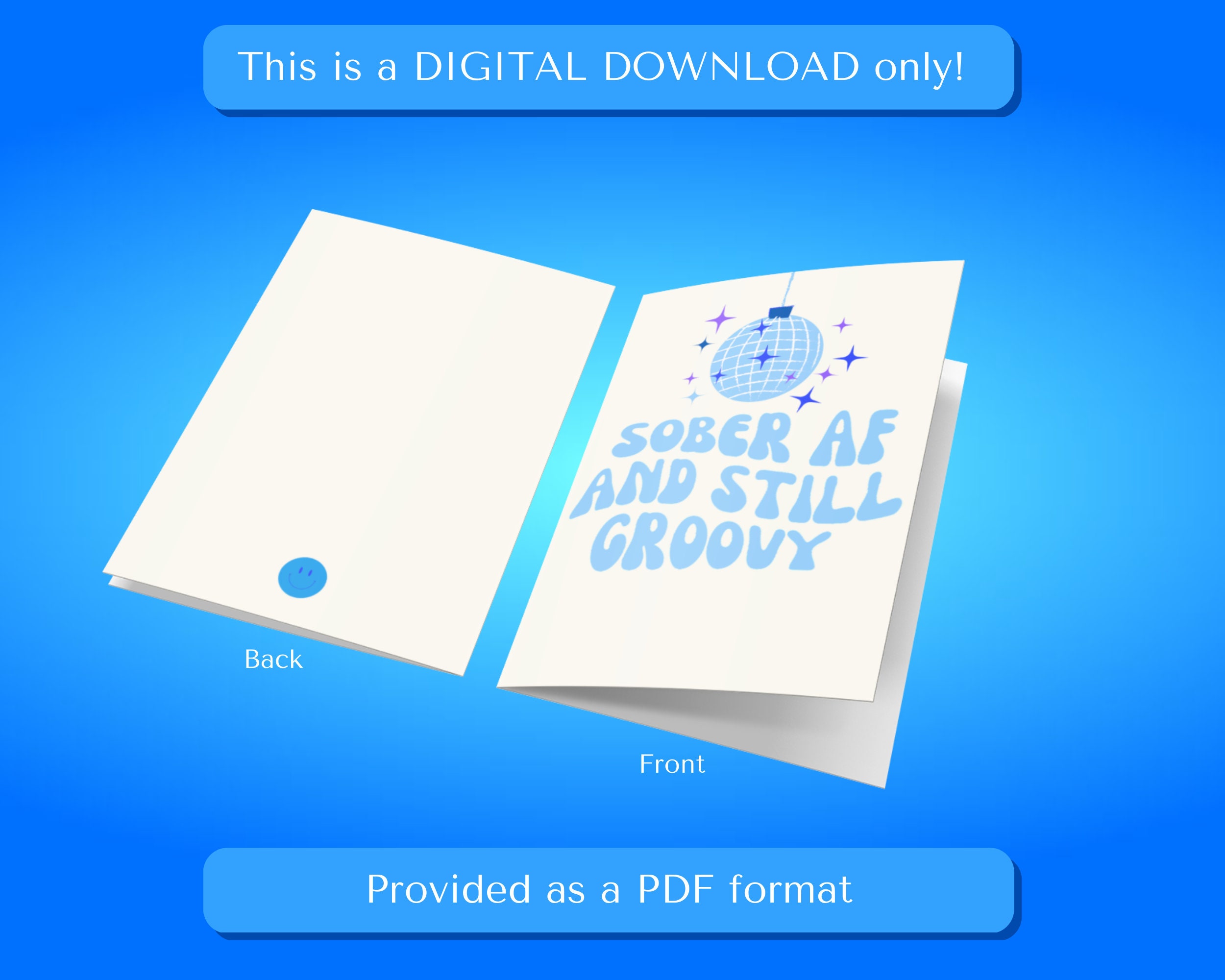 Printable Sober Anniversary Greeting Card, Addiction Recovery Gift ...