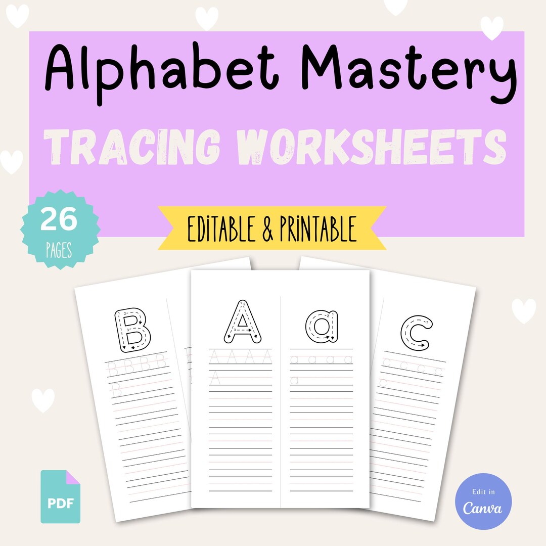 Alphabet Mastery Worksheets | A–Z Tracing Handwriting Practice ...