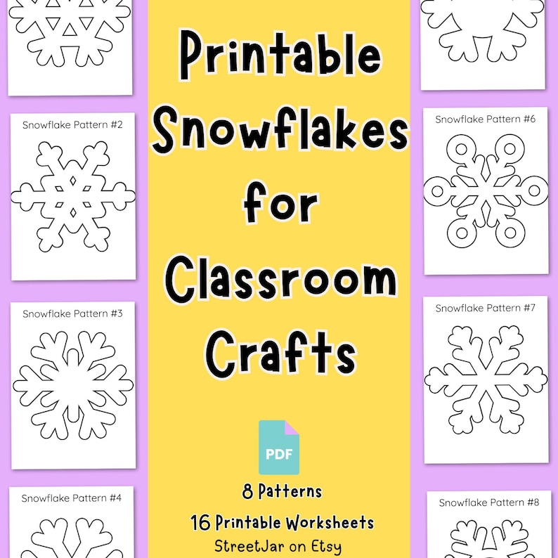 Printable Snowflake Templates for Classroom Winter Crafts PDF Snowflake ...
