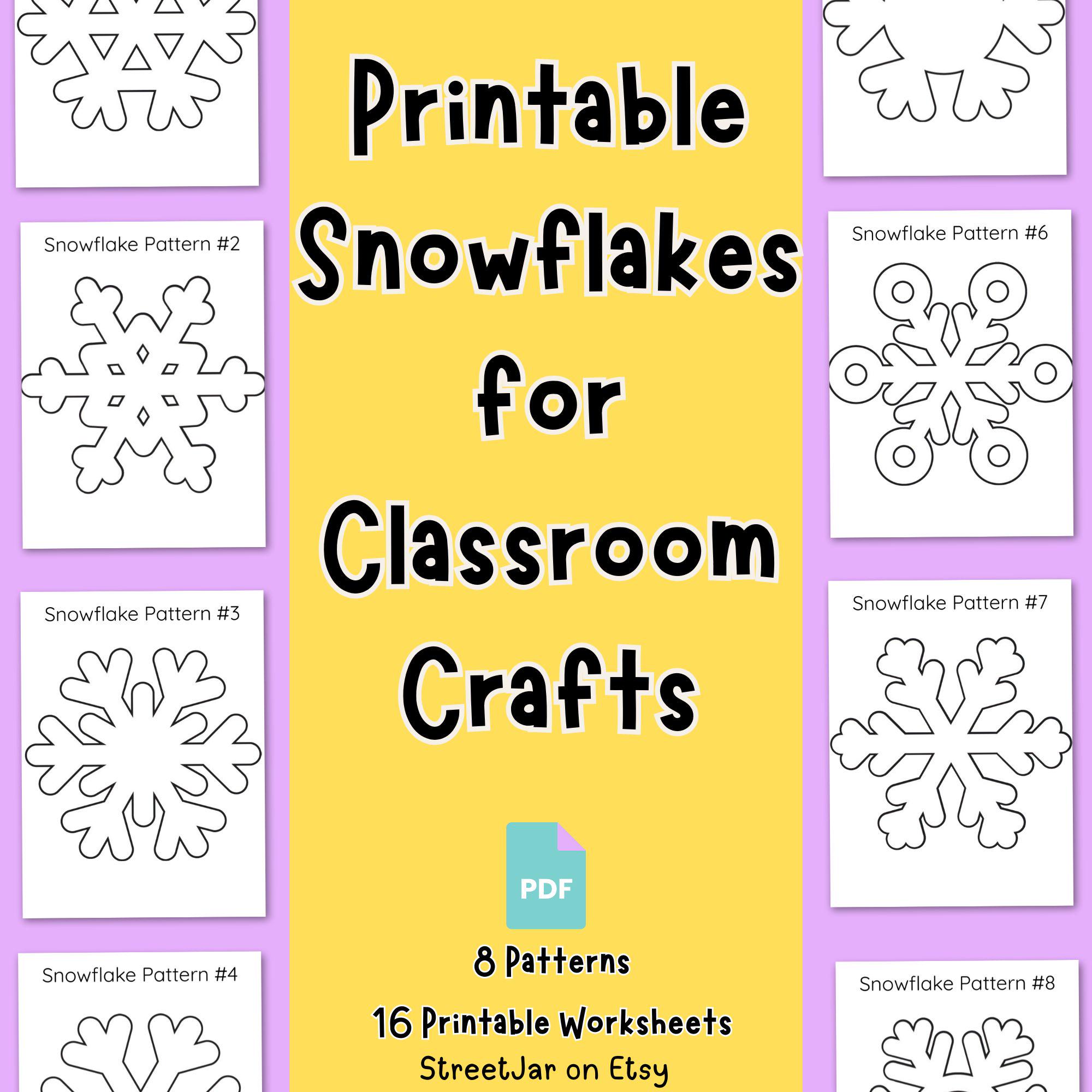 Printable Snowflake Templates for Classroom Winter Crafts PDF Snowflake ...