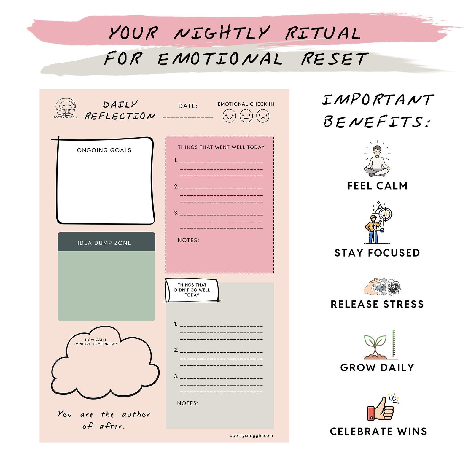 Printable Daily Reflection Journal (digital, Single Page) - Etsy