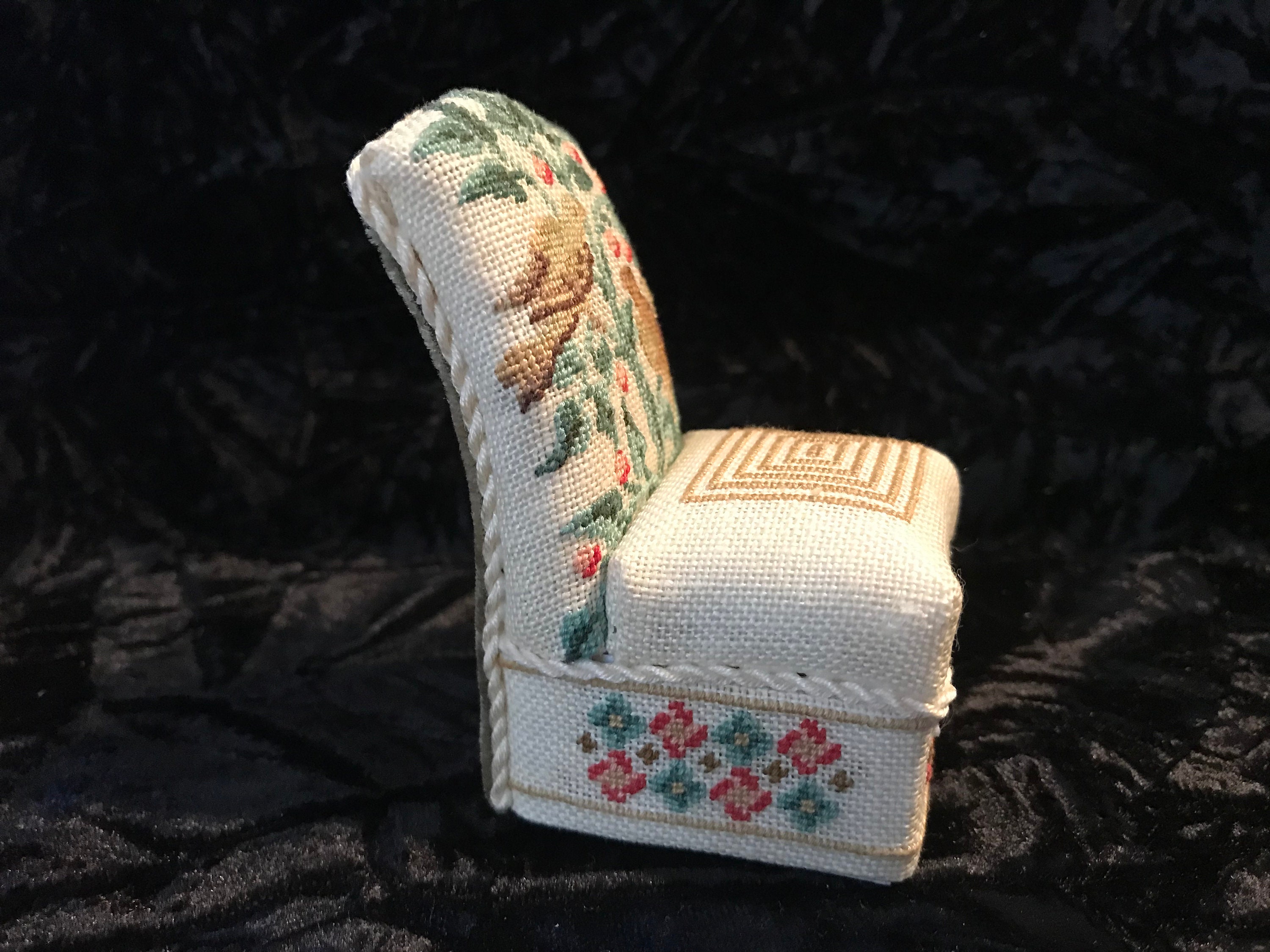 Miniature Dollhouse Needlepoint Chair - Etsy