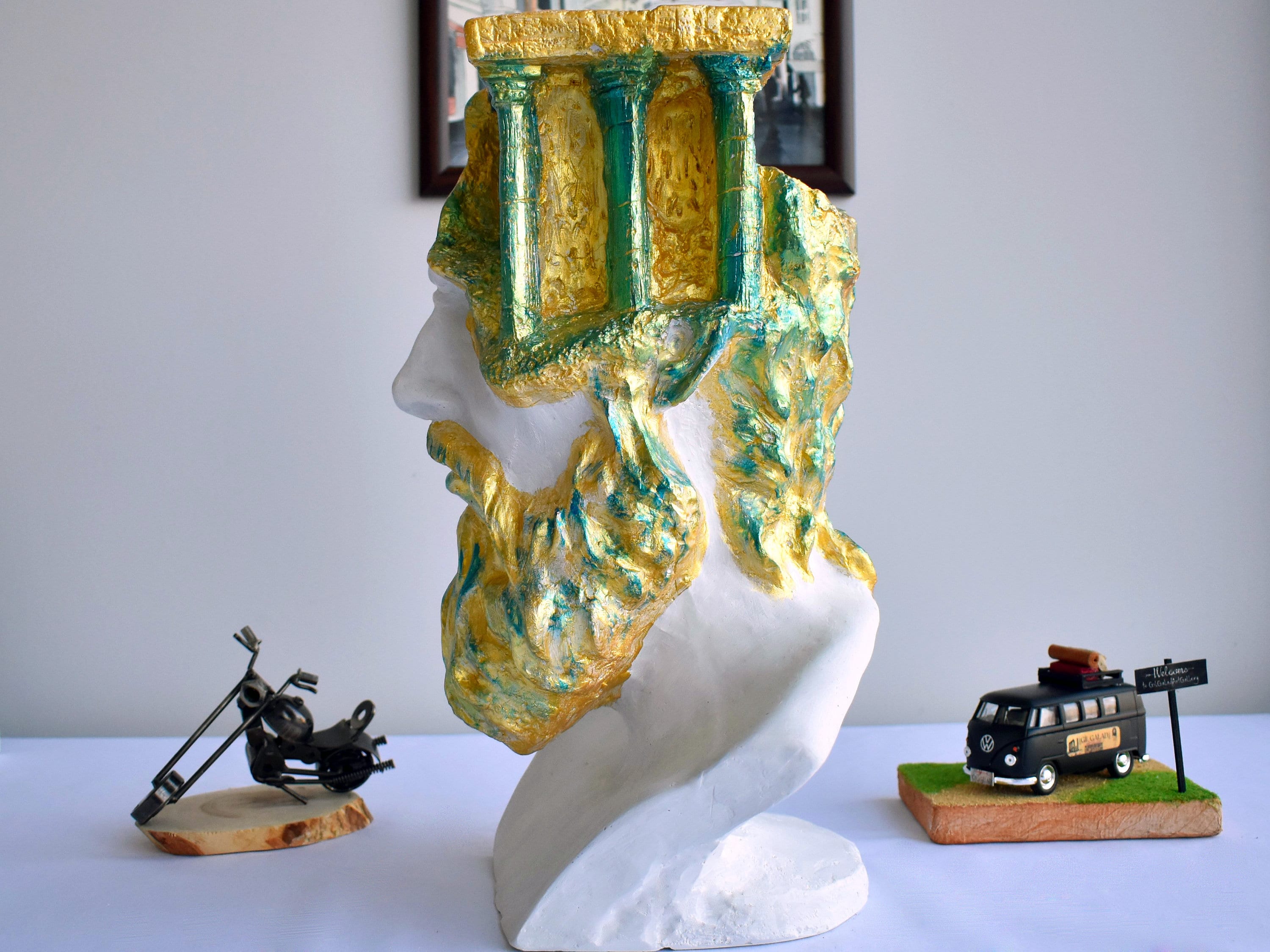 Large Zeus Statue / Greek Zeus Bust / Greek Statue/ Garden Sculptures ...