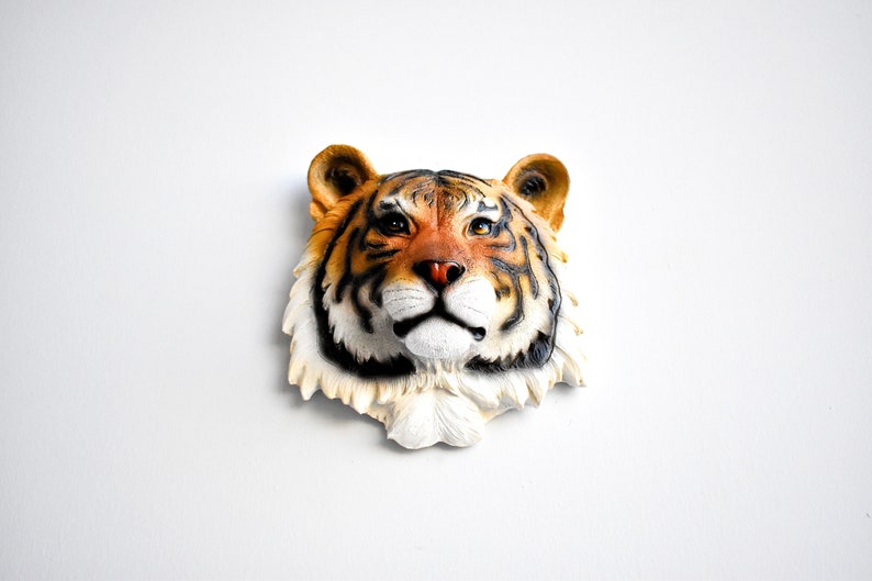 Tiger Wall Decor / Tiger Head Wall Decor / Animal Figurine - Etsy