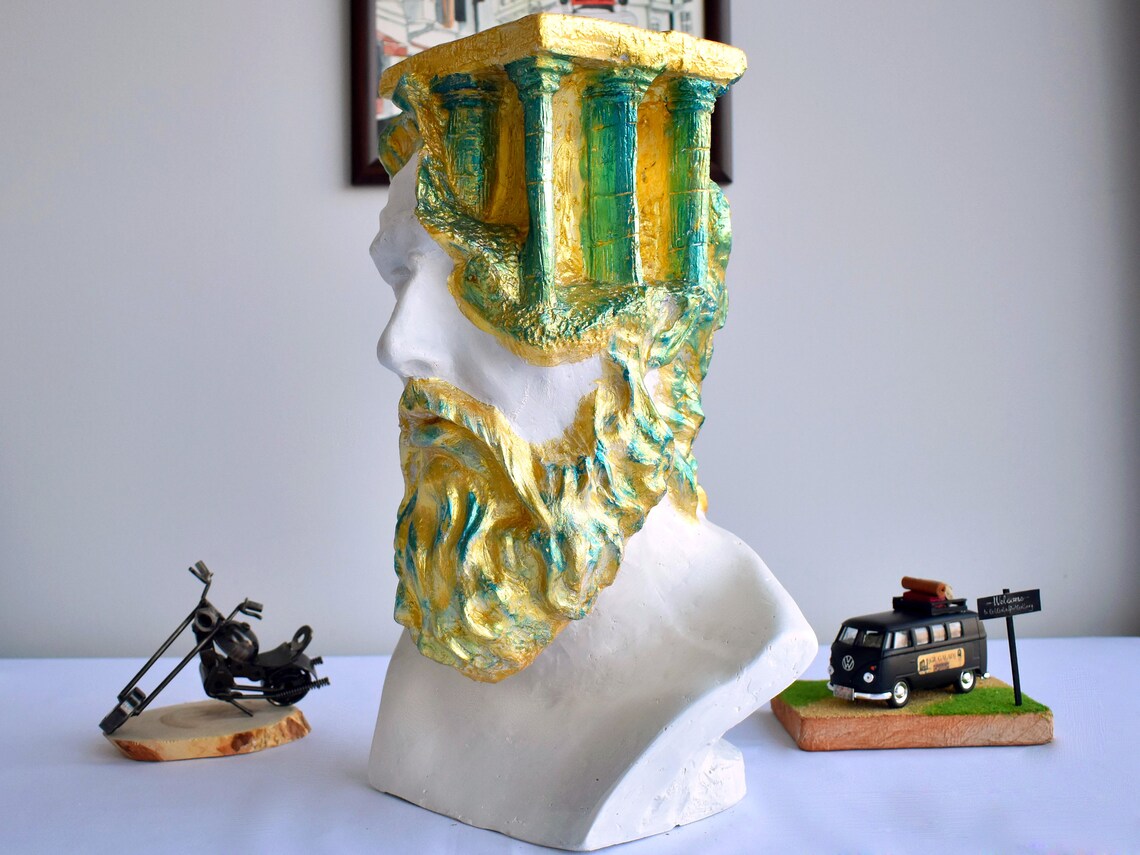 Large Zeus Statue / Greek Zeus Bust / Greek Statue/ Garden Sculptures ...