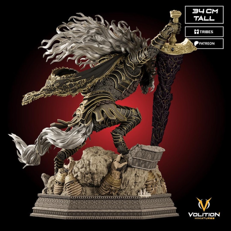 Maliketh Black Blade Fan Art Statue: Hand-painted Resin Figure - Etsy