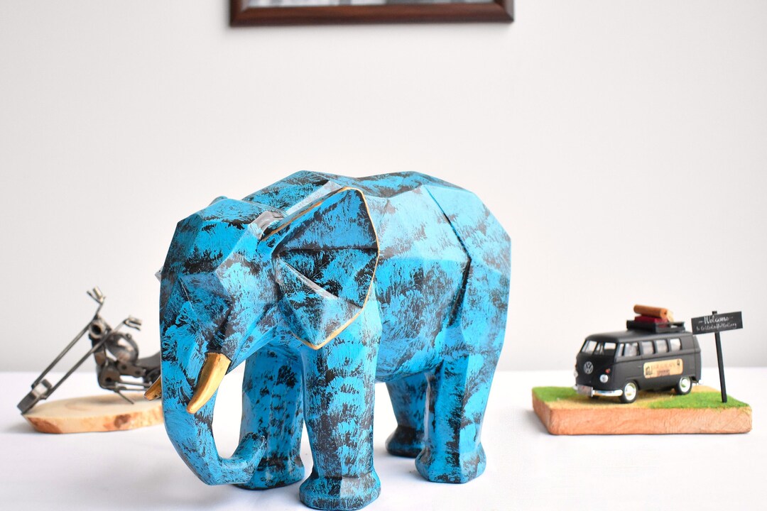 Cubic Elephant Statue ,animal Sculpture, Animal Figure, Handmade Statue ...
