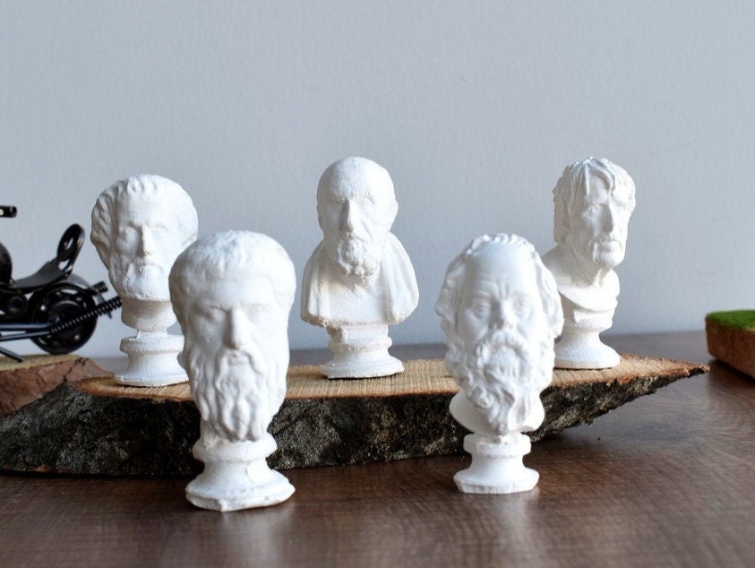 Our Set of 5 Philosophers Figurines Platon Hrisippos Hesiodos Socrates ...