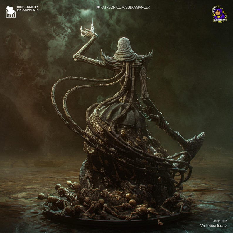 Nashandra Inspired Resin Figure / Dark Souls Style Boss Statue / Dark ...