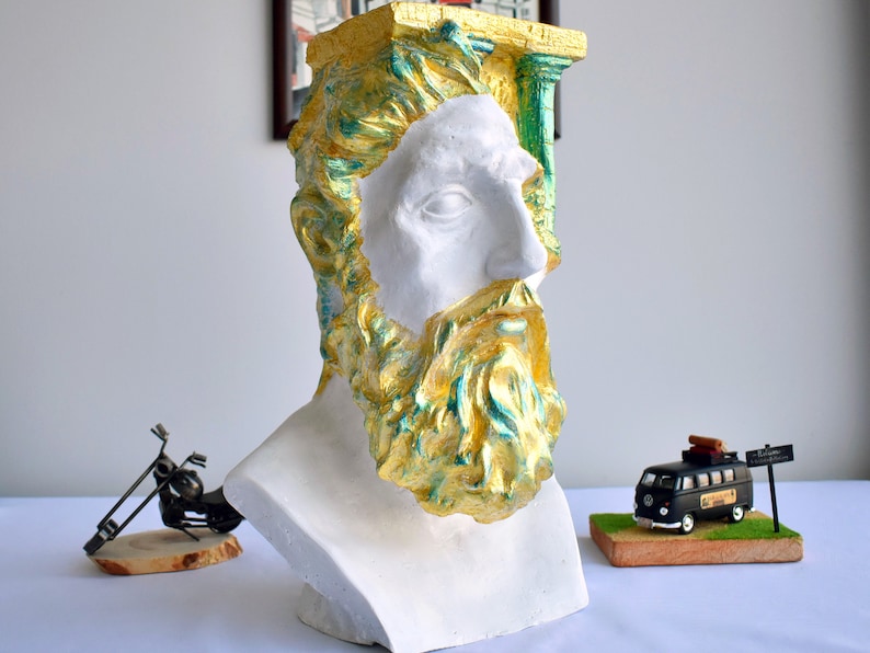 Large Zeus Statue / Greek Zeus Bust / Greek Statue/ Garden Sculptures ...