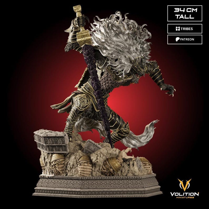 Maliketh Black Blade Fan Art Statue: Hand-painted Resin Figure - Etsy