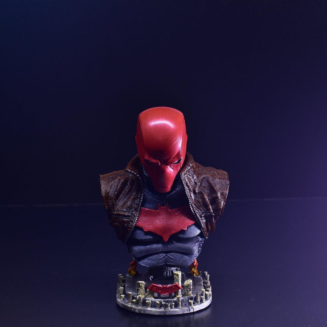 Red Hood Jason Todd Bust Statue Fan Art - Hand-painted 3D Printed Model ...