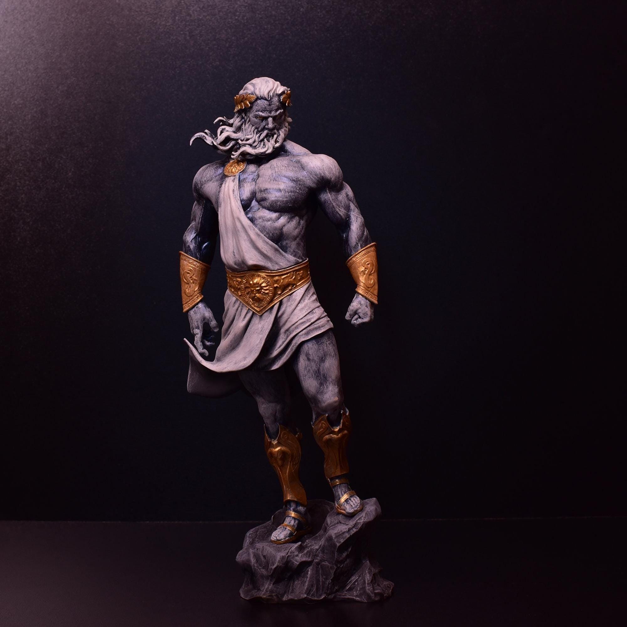 Hand-painted Zeus Statue: 3D Printed Greek God Sculpture - Etsy
