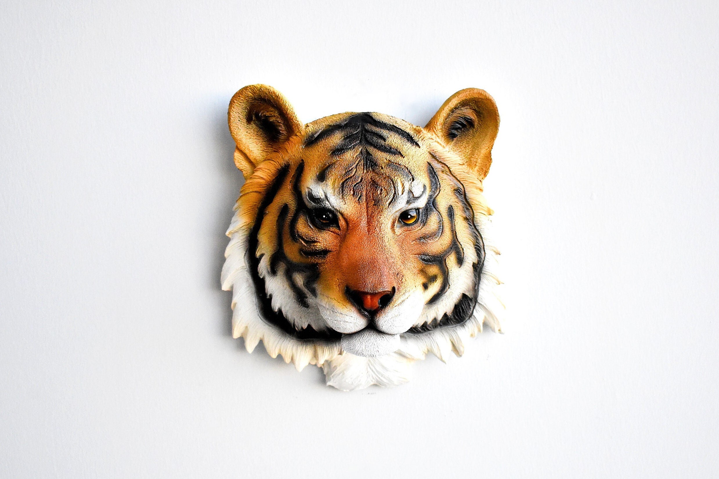 Tiger Wall Decor / Tiger Head Wall Decor / Animal Figurine - Etsy