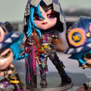 Hand-painted Jinx Chibi Statue: Lol Inspired 3D Model - Etsy