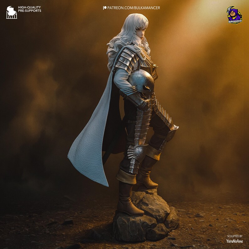 Griffith Inspired Statue / Berserk Fan Made Figure / Hand Painted Resin ...