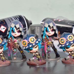 Hand-painted Jinx Chibi Statue: Lol Inspired 3D Model - Etsy