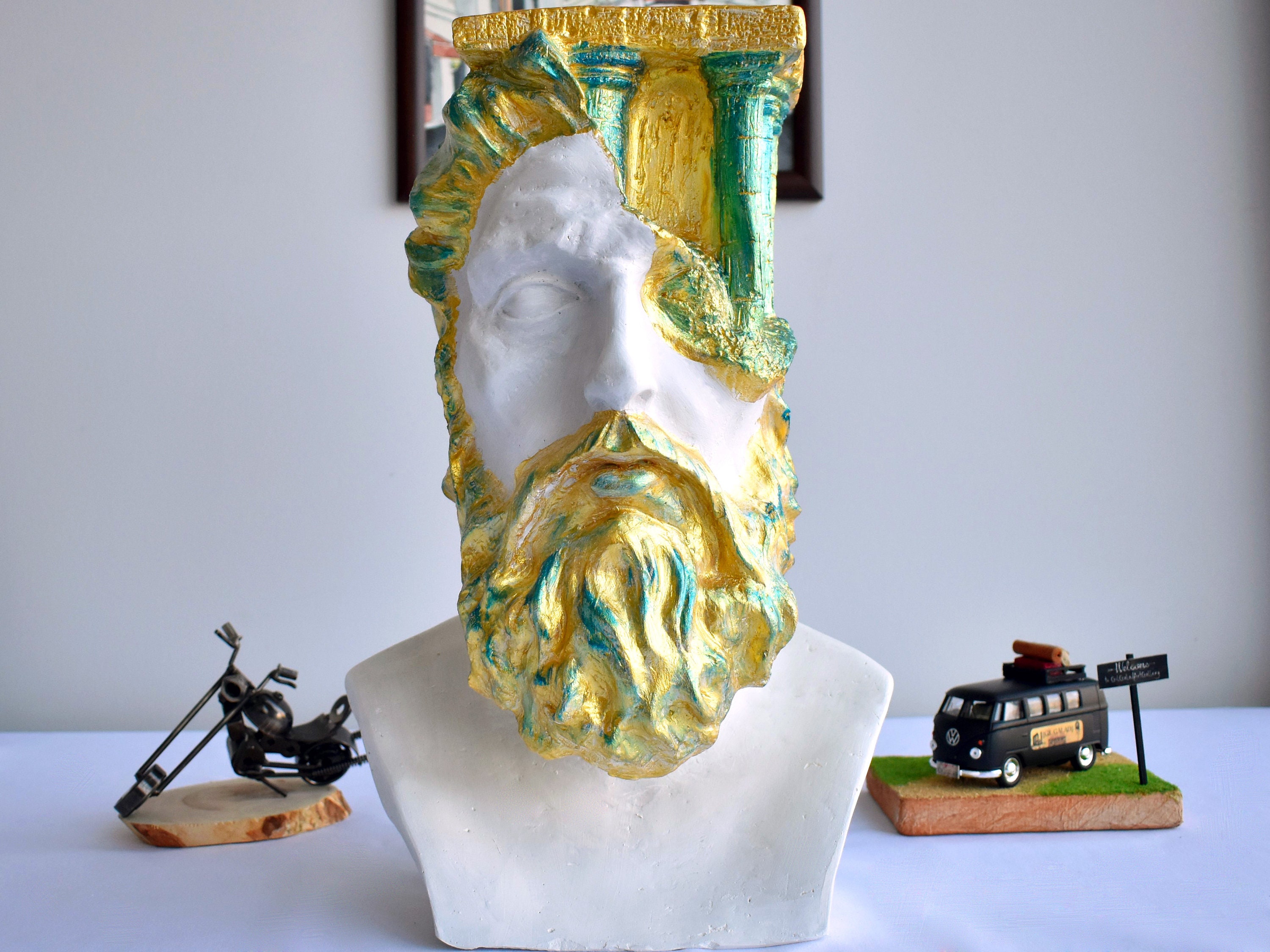 Large Zeus Statue / Greek Zeus Bust / Greek Statue/ Garden Sculptures ...
