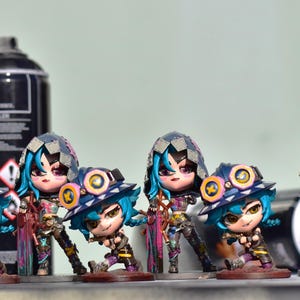 Hand-painted Jinx Chibi Statue: Lol Inspired 3D Model - Etsy