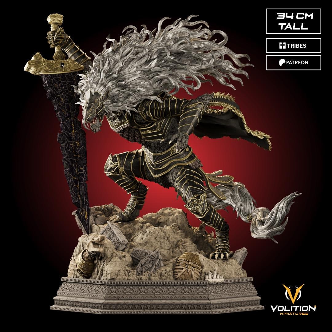 Maliketh Black Blade Fan Art Statue: Hand-painted Resin Figure - Etsy