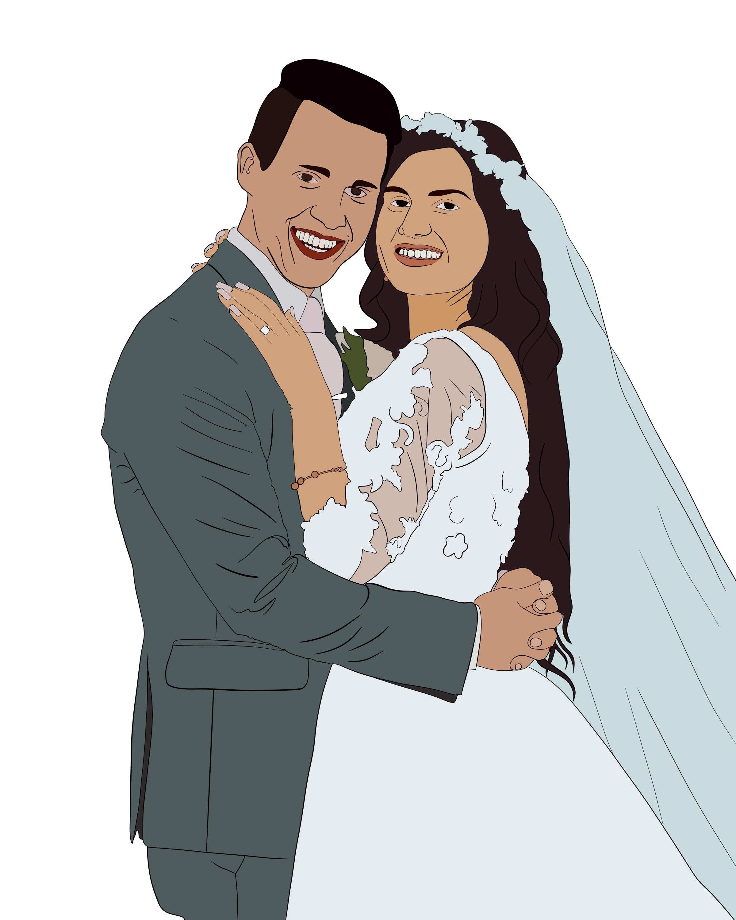 Hand Drawn, DIGITAL Portrait. - Etsy