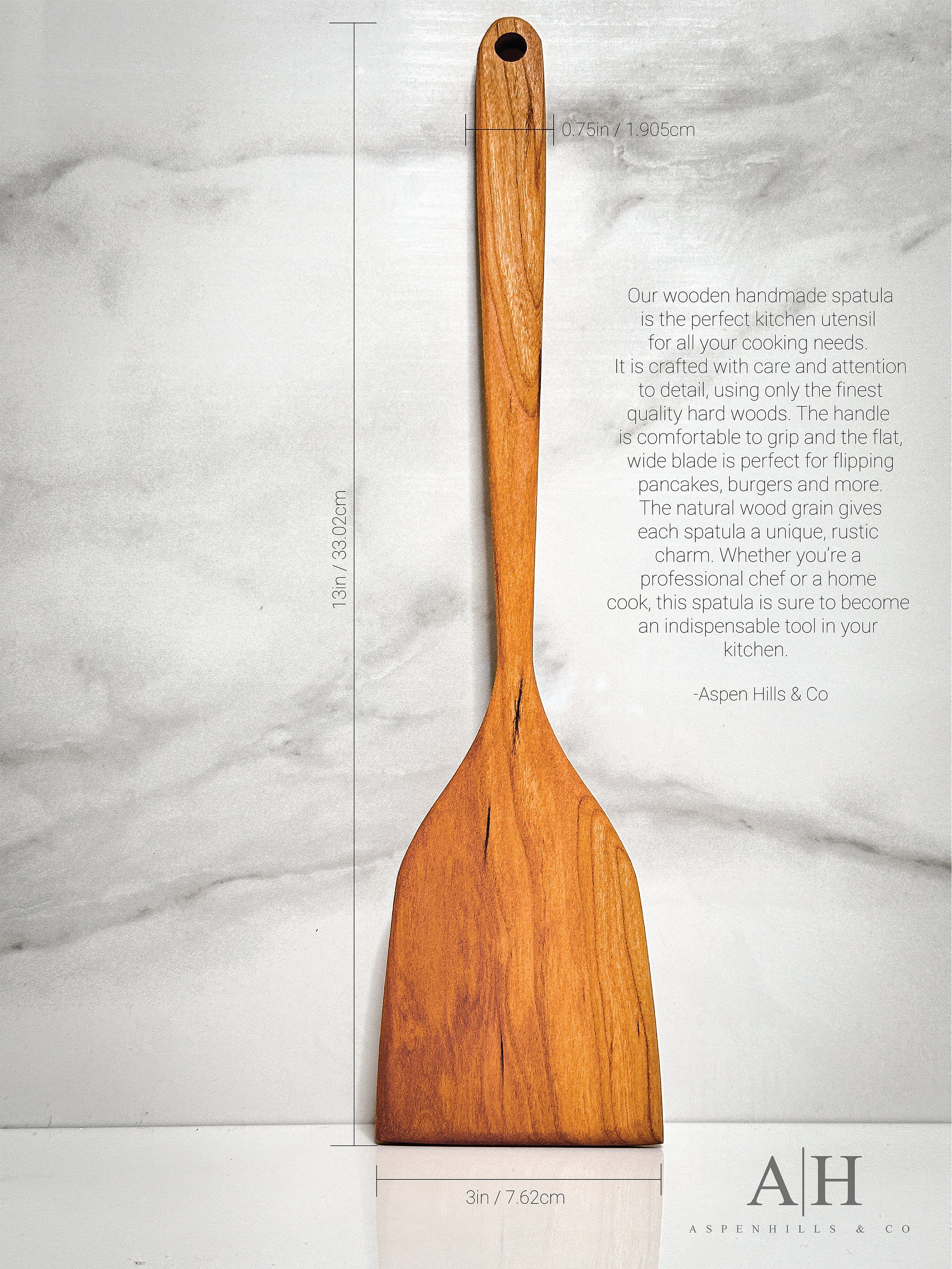 Handmade Cherry Wood Spatula 13 Cooking Spatula Hand Carved Spatula ...