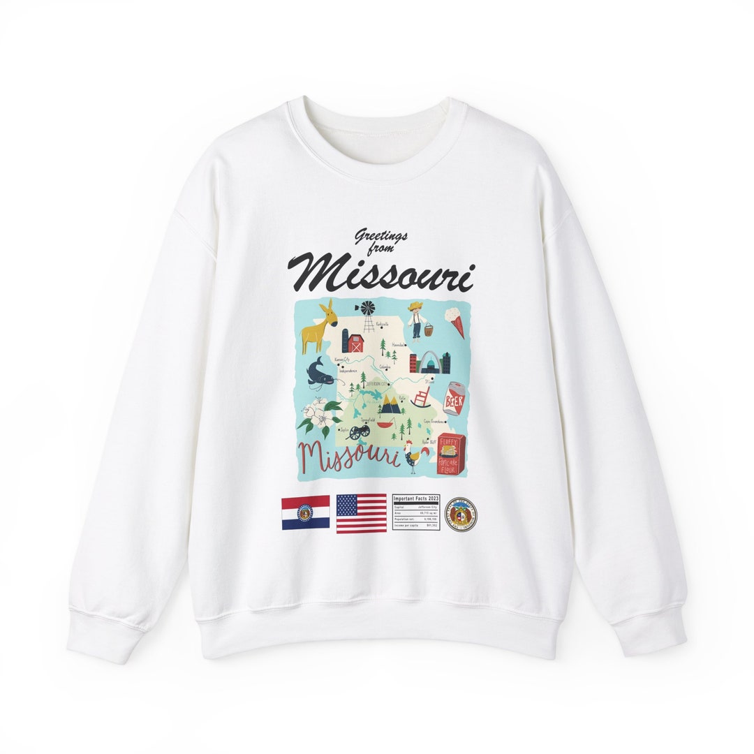 Missouri State Map - Unisex Sweatshirt, Art Print, Sweatshirt, Hoodie ...