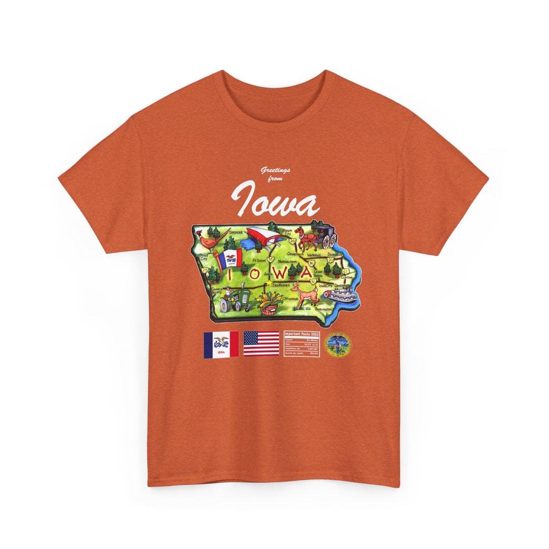 Iowa State Map - Unisex Tee, Art Print, Hoodie, Sweatshirt, Shirt, T ...