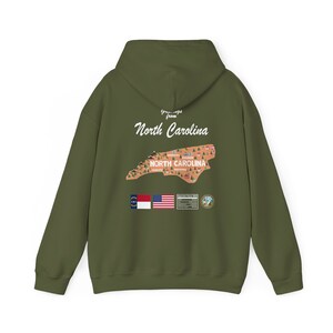 North Carolina State Map - Unisex Hooded Sweatshirt, Art Print ...