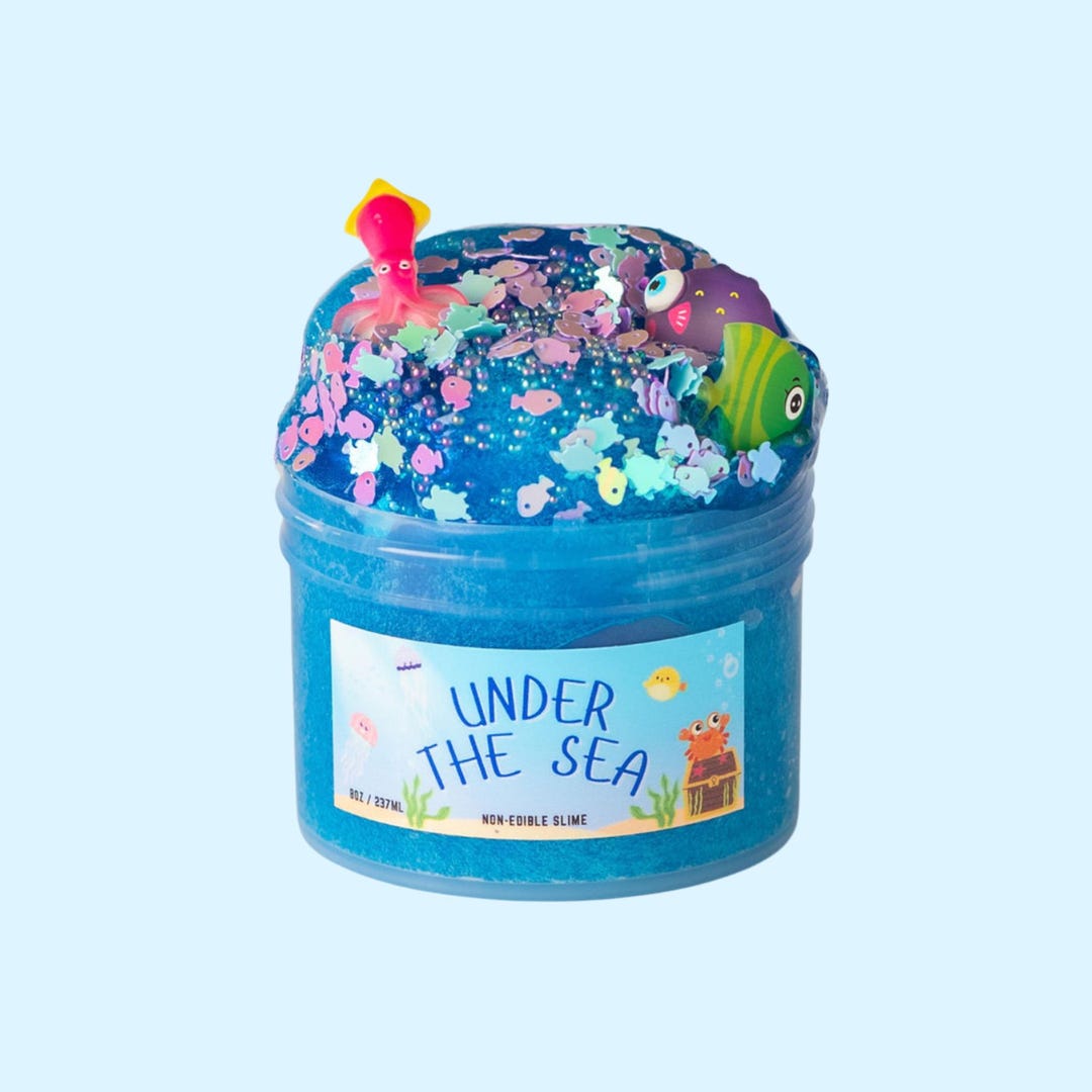 Under the Sea Ocean Slime, Clear Slime for Kids, Blue Sea Slime ...